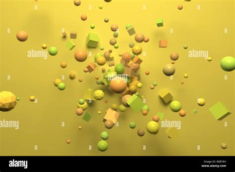 Abstract 3D Shape Or Mesh Rendering With Color Lighting Setup For
