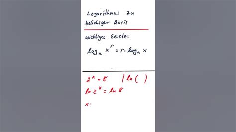 Logarithmus Zu Beliebiger Basis Youtube