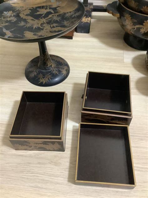 大名道具 蒔絵 唐草模様 全25品 嫁入り道具 一式 重箱 引出 盆 茶道具 化粧道具 鏡 日常品 手拭掛 武家 漆芸品 江戸時代漆芸