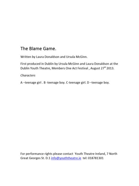 The Blame Game Full Pdf