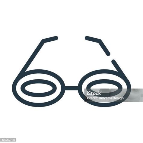 직사각형 안경 프레임 얇은 선 아이콘 힙스터 도구 및 기구 개념 격리 윤곽 기호에서 유리 선형 아이콘 웹 디자인 및 앱에 대한 벡터 그림 기호 요소입니다 0명에 대한 스톡