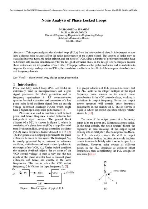 pdf noise analysis of phase locked loops