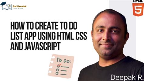 How To Create To Do List App Using Html Css And Javascript Html