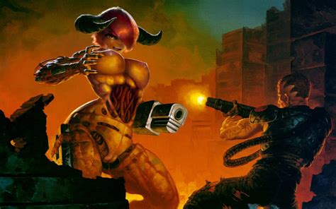 Doomguy And Cyberdemon Doom And More Drawn By Mystical Danbooru