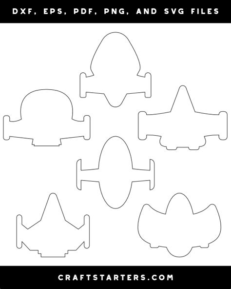 Simple Spaceship Outline Patterns Dfx Eps Pdf Png And Svg Cut Files