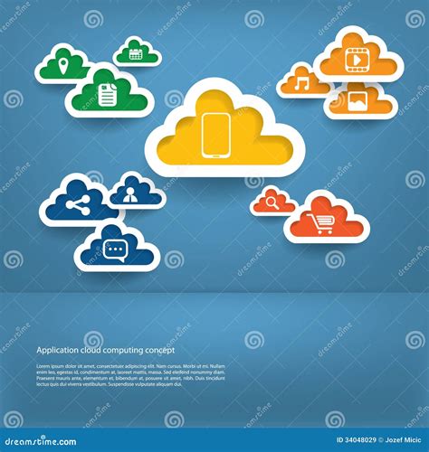 Cloud Computing Concept With Web Icons Set Flat De Stock Vector Illustration Of Conversation