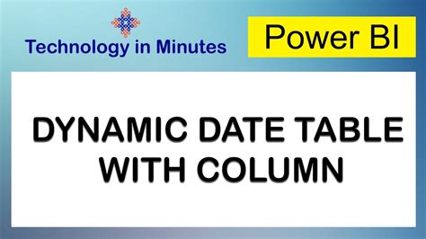 power bi dynamic date table dax printable forms free online