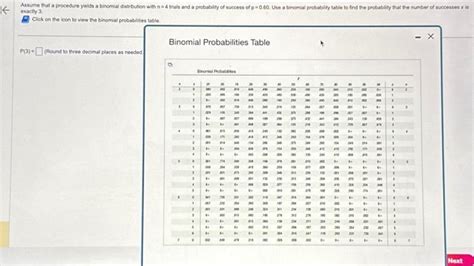 Solved Eractly 3 Click On The Icon To View The Binomial