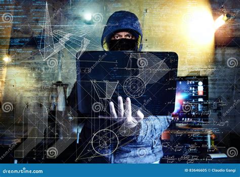 Dangerous Hacker Stealing Data Industrial Espionage Concept Stock Image Image Of Code