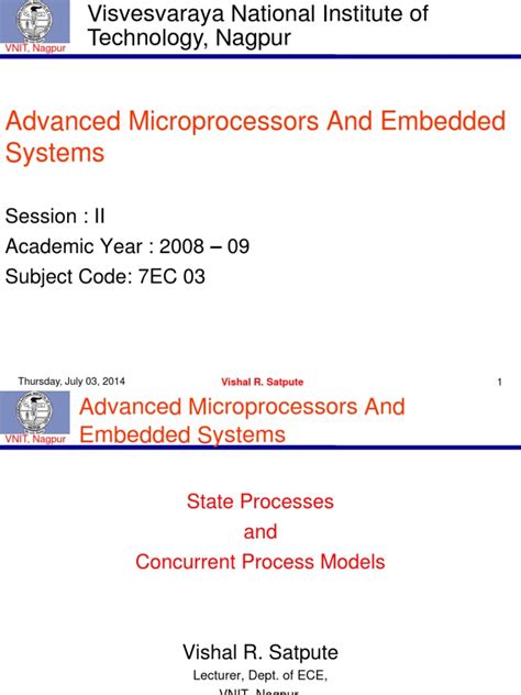 Advanced Microprocessors And Embedded Systems Session Ii Academic Year 2008 09 Subject Code