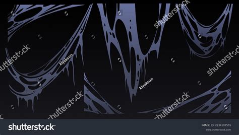 Spooky Halloween Set Spiderweb Dark Scary Stock Vector Royalty Free