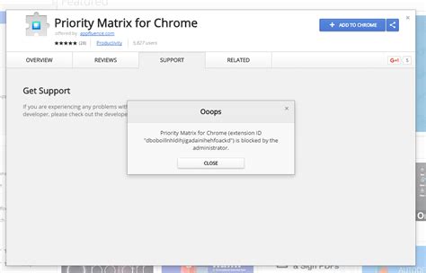Chrome Extension Installation Error Priority Matrix Help