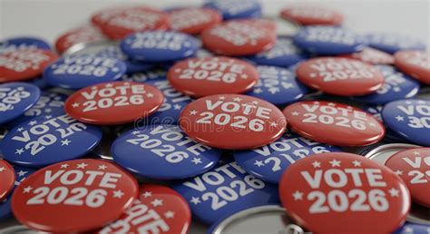 Vote 2026 Election Campaign Buttons Pile Political And Patriotic