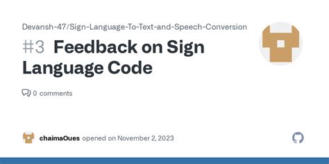 Feedback On Sign Language Code · Issue 3 · Devansh 47sign Language To
