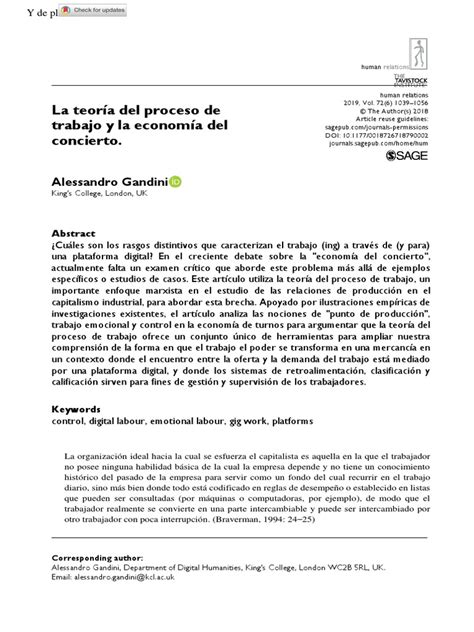 1 Labour Process Theory And The Gig Economy Descargar Gratis Pdf