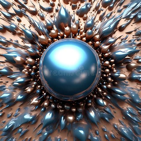 Abstract Deformation 3d Rendered Sphere With Deformed Surface Displaying Texture And