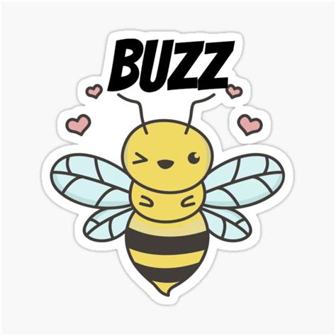 Buzz Word Funny Saying Pun Of Bee Word Sticker For Sale By Housestore