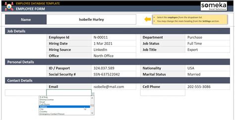 Employee Database Template Excel Tool For Business Excel Etsy