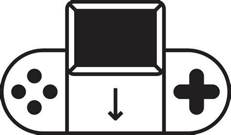 미니 휴대용 독립형 비디오 게임 콘솔 벡터 글리프 아이콘 디자인 화이트 배경의 디지털 게이밍 심볼 빈티지 핸드헬드 전자 컨셉