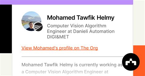 Mohamed Tawfik Helmy Computer Vision Algorithm Engineer At Danieli Automation Digiandmet The Org