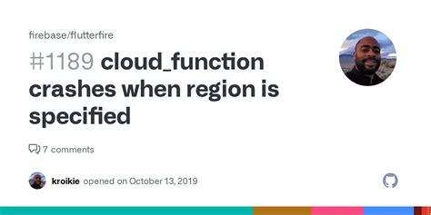 cloud function crashes when region is specified · issue 1189