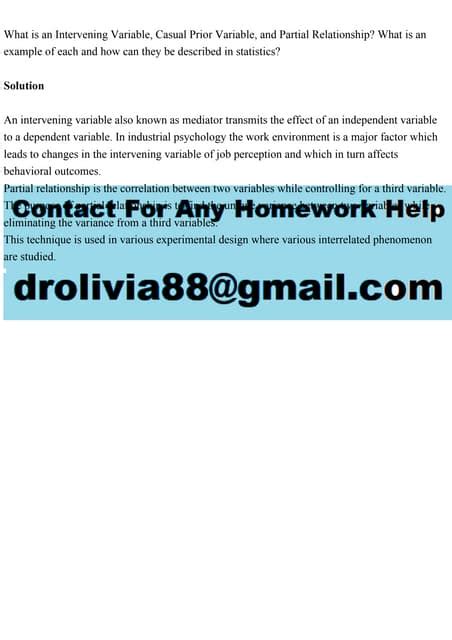 What Is An Intervening Variable Casual Prior Variable And Partial Pdf