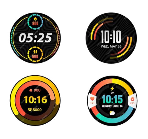 Premium Vector Realistic Digital And Analogue Smartwatch Watch Faces