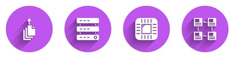 atur ekspor data server data web hosting prosesor dengan ikon bagan