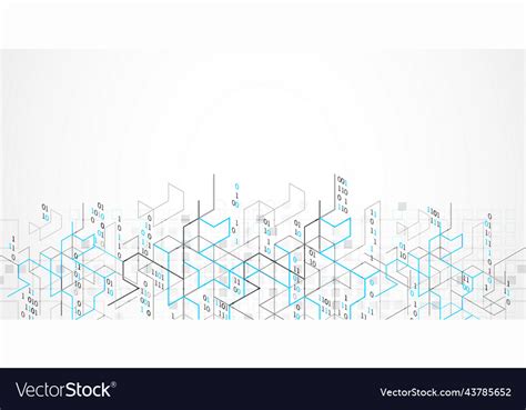 Digital Binary Technology And Engineering Vector Image