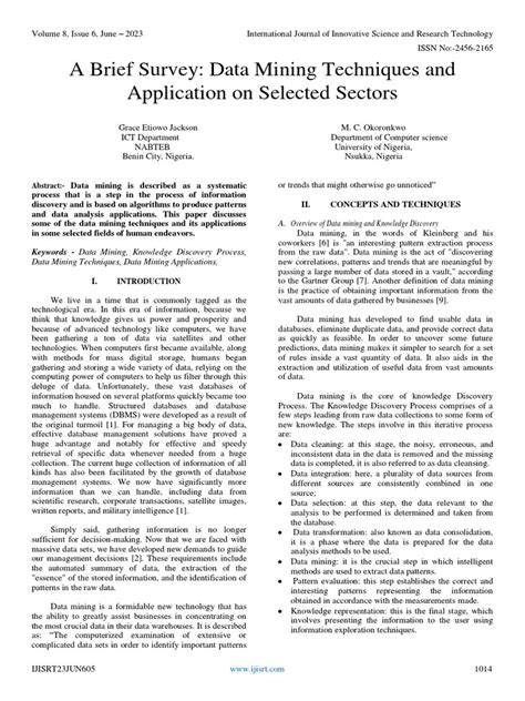 A Brief Survey Data Mining Techniques And Application On Selected