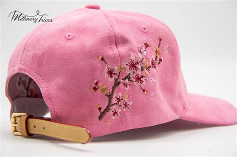 Pink Suede La Cherry Blossom Hat Millinery Triccs