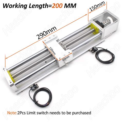 Buy CNC Linear Motion Rail Guide 200mm Stroke Ball Screw Electric Linear Stage Actuator With