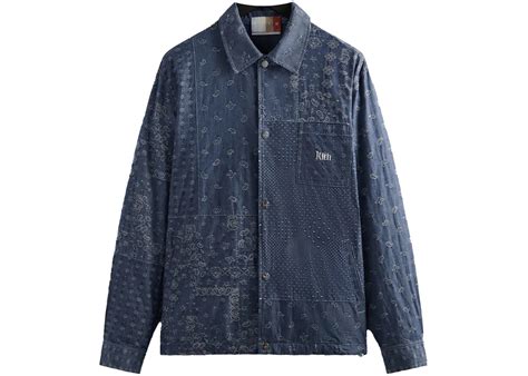 Kith Japanese Patchwork Jacquard Coaches Jacket Light Indigo Mens
