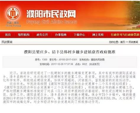重磅！清丰县这个乡撤乡建镇，要大力发展了！省政府已经批准！快看看是你家吗？