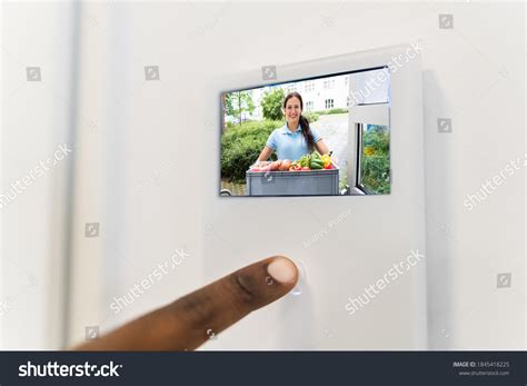 African Man Using Video Intercom Entrance Stock Photo Edit Now