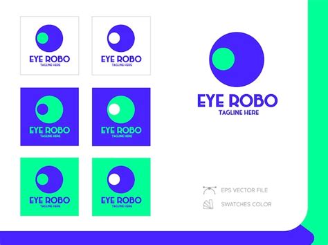 Logo Minimal Eye Robo M Vecteur Premium