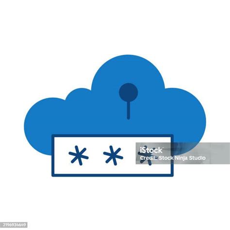 클라우드 비밀번호 파란색 아이콘입니다 구름 기술 편집 가능한 스트로크 벡터 일러스트 레이 션 0명에 대한 스톡 벡터 아트 및 기타 이미지 Istock