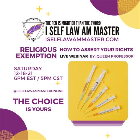 Live Webinar Religious Exemption Against Vaccines How To Assert Your Rights W Queen