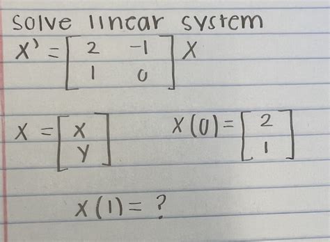 solved solve lincar system 2 1 Х 1 0 x x 0 2 x x