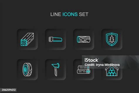 세트 라인 나무 통나무 도끼 나무 반지 나무와 방패 손톱 및 빔 아이콘 벡터 0명에 대한 스톡 벡터 아트 및 기타 이미지 0명 건설 산업 그루터기 식물 부위 Istock