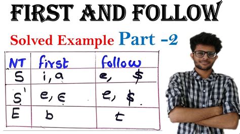 First And Follow Solved Example In Hindi Part 2 Compiler Design