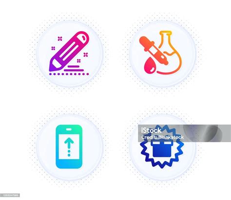 브랜드 계약 스 와이프 업 및 화학 실험 아이콘 세트 깜짝 선물 기호 벡터 계약서에 대한 스톡 벡터 아트 및 기타 이미지