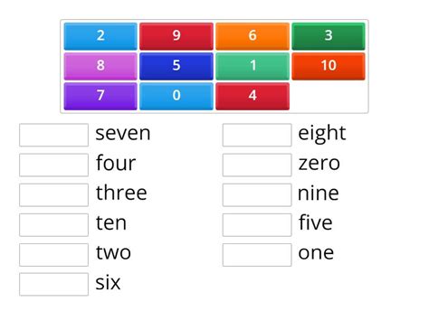 Number Words Matching Numbers And Number Words Up To 10 Match Up