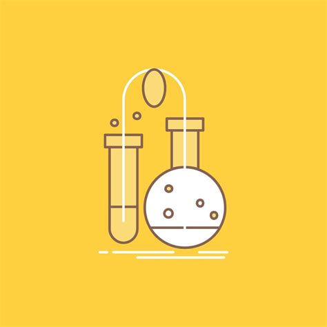 Testing Chemistry Flask Lab Science Flat Line Filled Icon