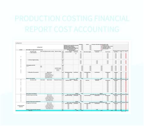 Free Costing Templates For Google Sheets And Microsoft Excel Slidesdocs