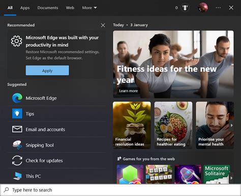 Taskbar Search Customize The Right Hand Side Solved Windows 10 Forums