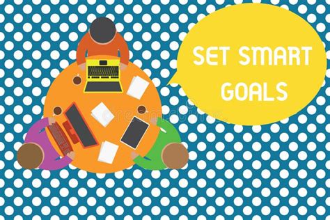 Conceptual Hand Writing Showing Set Smart Goals Business Photo Text Giving Criteria To Guide In