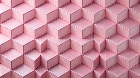 Abstract Pink Cube Pattern Background Geometric Design Of Interlocking Shapes Generative Ai
