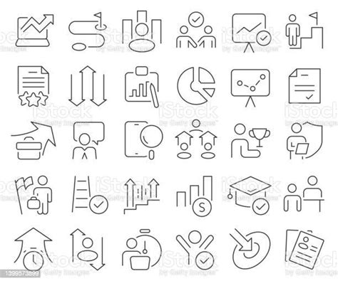 경력 및 성장 라인 아이콘 컬렉션 얇은 윤곽선 아이콘 팩 벡터 일러스트 레이 션 Eps10 0명에 대한 스톡 벡터 아트 및 기타 이미지 Istock