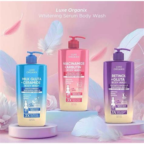 Luxe Organix Body Wash 1000g Retinol Gluta Niacinamide Arbutin Milk